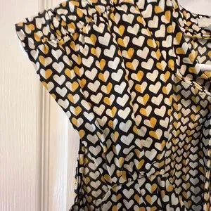 Anthropologie | Tops | Gorgeous Odille Size 2 Black White Yellow Hearts ...